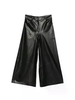 Norma Kamali Oversized Faux-leather Jeans - Black