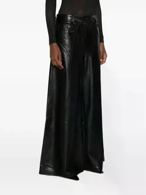 Norma Kamali Oversized Faux-leather Jeans