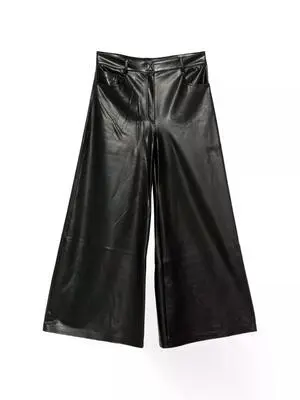 Norma Kamali Oversized Faux-leather Jeans - Black