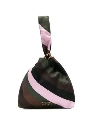 Emilio Pucci Printed Silk-twill Pochette - Brown