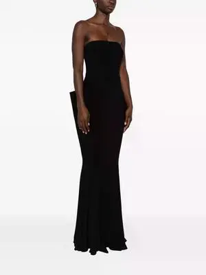 Norma Kamali Strapless Wing-detail Fishtail Gown