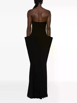 Norma Kamali Strapless Wing-detail Fishtail Gown