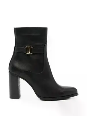 SERGIO MORETTI FIRENZE Buckle-detail Leather Ankle Boots - Black