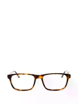 BMW EYEWEAR Tortoiseshell-effect Rectangle-frame Glasses - Brown