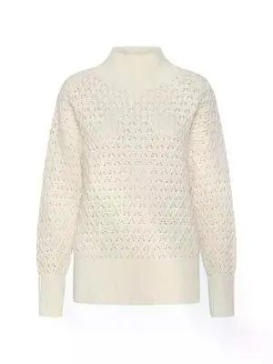 Marella Open-knit High-neck Sweater - Neutrals