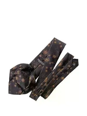 ELIZABETTA Silvio Floral-jacquard Tie - Black