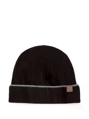 Eleventy Ribbed-knit Beanie Hat - Black