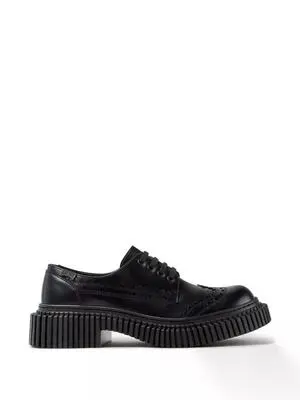 Camper Pix Brogue-detail Leather Loafers Shoes - Black