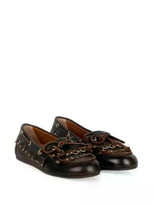 BIBI LOU Aurelie Fringed Studded Loafers