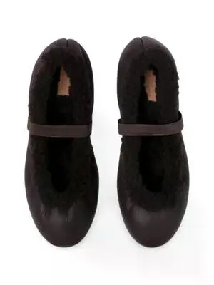 ODISSI Flora C Ruched Leather Ballet Flats