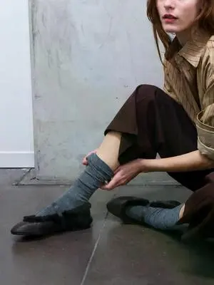 ODISSI Flora C Ruched Leather Ballet Flats