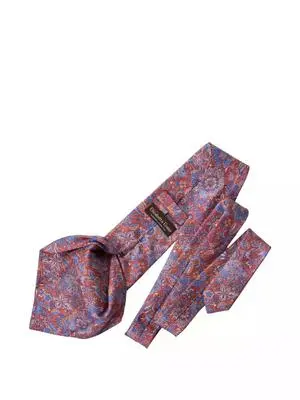 ELIZABETTA Catania Floral-print Tie - Blue