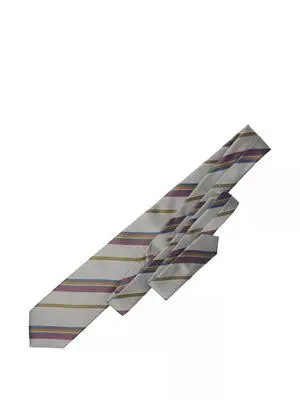 ELIZABETTA Lugano Jacquard-stripe Tie - Grey