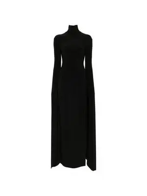 Norma Kamali Open-back Ribbon-sleeve Gown