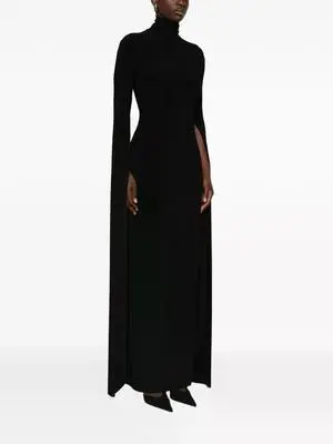 Norma Kamali Open-back Ribbon-sleeve Gown