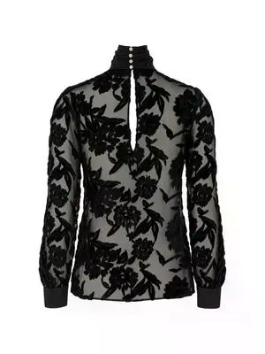 Redemption Devoré Pussy-bow Blouse - Black