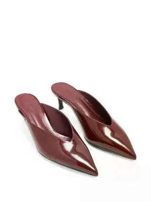 Schutz Loren Pointed-toe Patent-finish Mules - Red