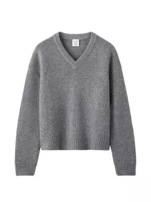 Almada Label Yara V-neck Knitted Sweater - Grey