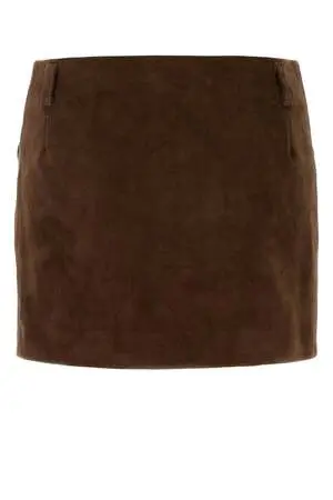 Marni Suede Mini Skirt - Brown