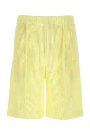Issey Miyake Polyester Bermuda Shorts - Yellow