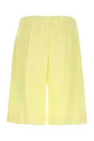 Issey Miyake Polyester Bermuda Shorts - Yellow