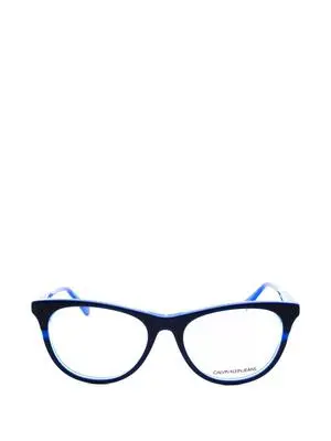Calvin Klein Logo-detail Cat-eye Glasses - Blue