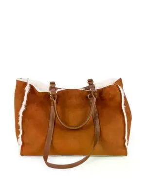 ERMANNO FIRENZE Small Embroidered Faux-fur Tote Bag