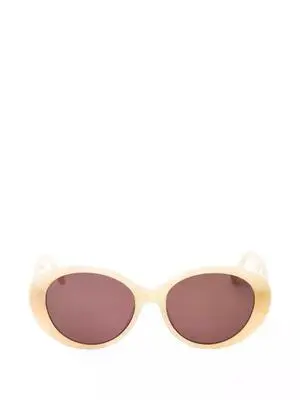 Anne Klein Glamorous Oval-frame Sunglasses - Neutrals