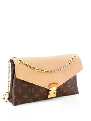 LOUIS VUITTON Pallas Chain Monogram Canvas And Calfskin Shoulder Bag - Neutrals