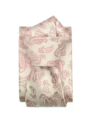 ELIZABETTA Colombo Paisley-jacquard Tie - Neutrals