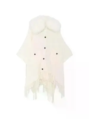 Moncler Fringed Cape - Neutrals