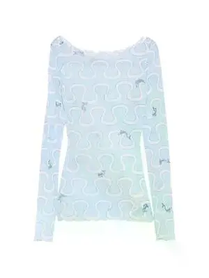 Emilio Pucci Graphic-print Long-sleeve Top - Blue