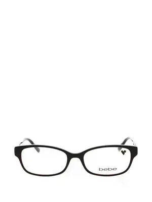 Bebe Floral-print Rectangle-frame Glasses - Black