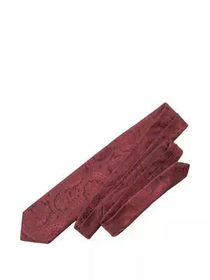 ELIZABETTA Vienna Paisley-jacquard Tie - Red