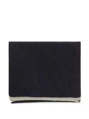 LARDINI Ribbed-knit Beanie Hat And Scarf Set - Blue