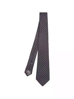 Canali Floral-jacquard Tie - Blue