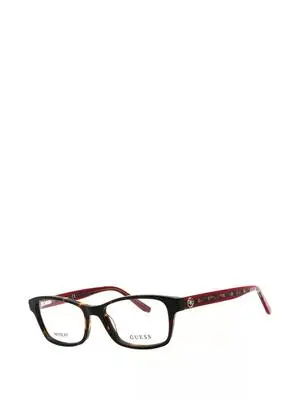 Guess Tortoiseshell-print Rectangle-frame Glasses - Brown