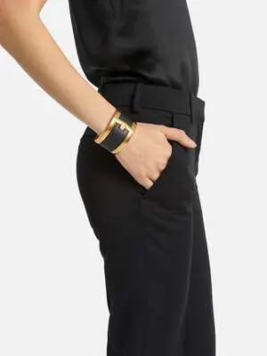 Balmain Anthem Bracelet In Brass And Resin - Black