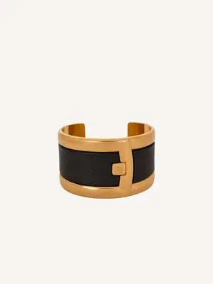 Balmain Anthem Bracelet In Brass And Resin - Black