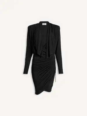 Balmain Draped Flowing Jersey Dress