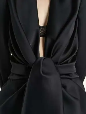 Balmain Satin Crepe Jacket With Tie Detail