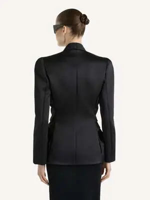 Balmain Satin Crepe Jacket With Tie Detail