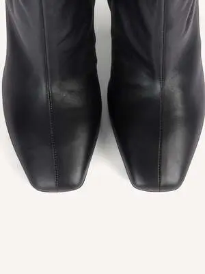 Balmain Wedge Smooth Leather Ankle Boots