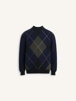 Balmain Merino Wool Jumper With Diamond Pattern - Multicolor