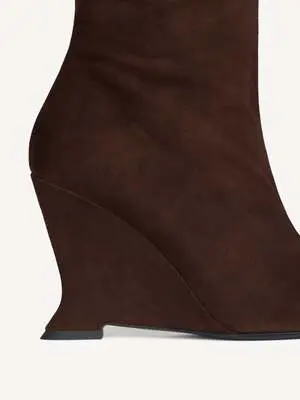 Balmain Wedge Ankle Boots In Suede