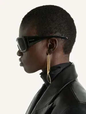 Balmain Organic Twist Earrings In Lacquered Brass