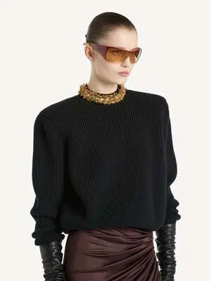Balmain Cashmere Jumper With Embroidered Trim