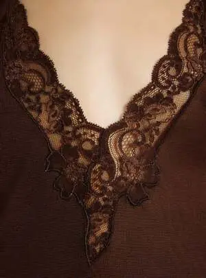 Balmain Knit Vest Top With Lace - Brown