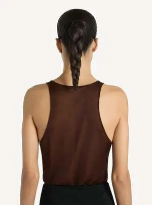 Balmain Knit Vest Top With Lace - Brown