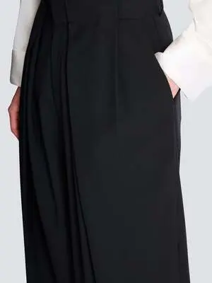 Balmain Wool Twill Trousers With Wide Knife Pleats
